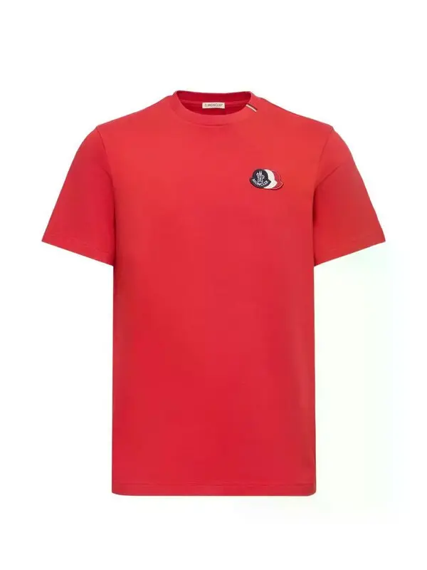 Moncler Logo-embroidered T-shirt - Red