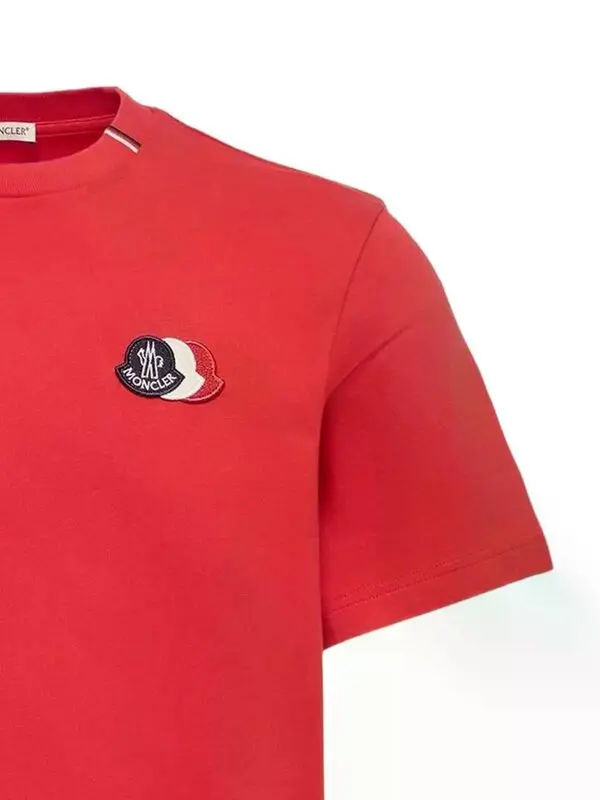 Moncler Logo-embroidered T-shirt - Red