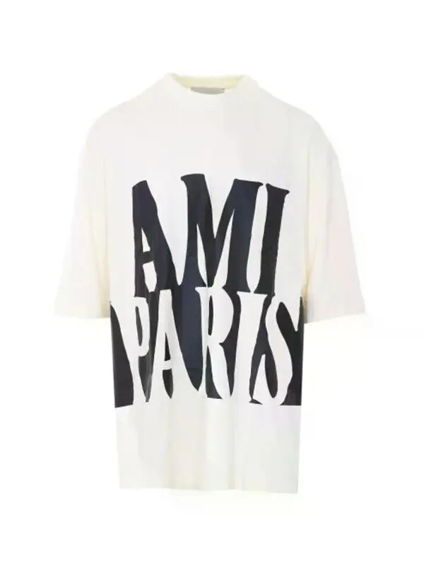 Ami Logo-detail T-shirt - Neutrals