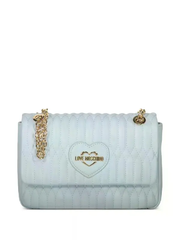 Moschino Quilted Shoulder Bag With Heart Motif - Blue