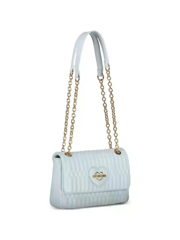Moschino Quilted Shoulder Bag With Heart Motif - Blue