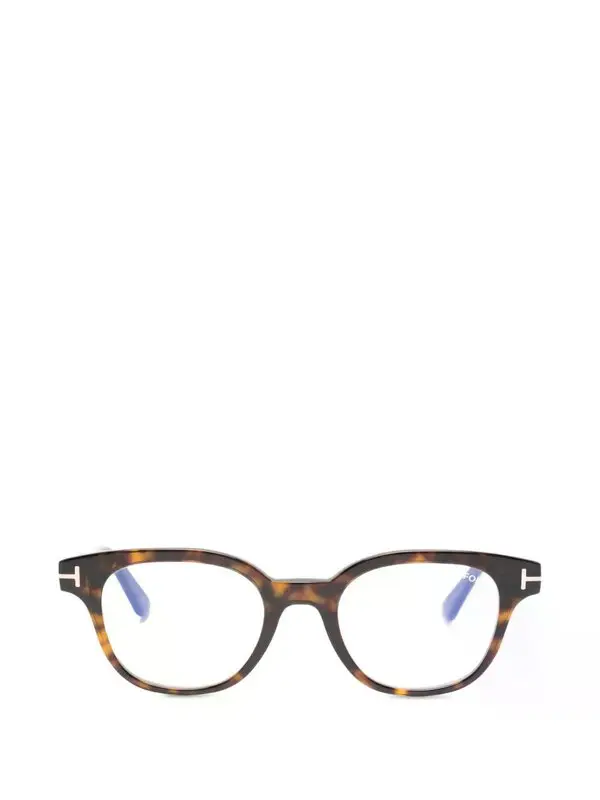 TOM FORD Geometric Frame Glasses - Brown