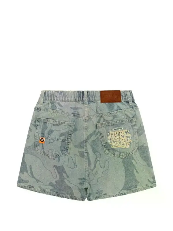 AAPE BY *A BATHING APE Embroidered Denim Shorts