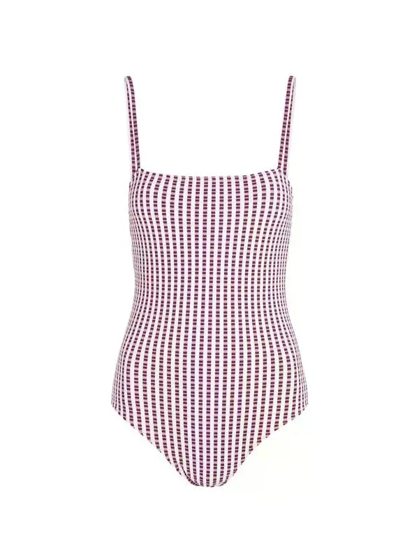 NUNO Check-pattern Swimsuit - Purple
