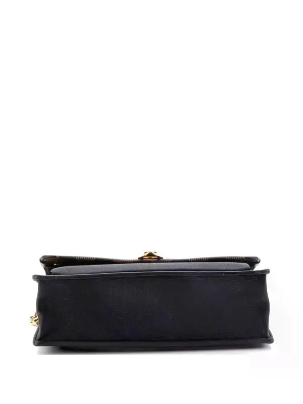 LOUIS VUITTON Vavin Chain Wallet Nm Damier With Leather Crossbody Bag - Black