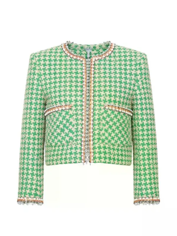 Valentino Garavani Houndstooth Cotton Jacket - Green