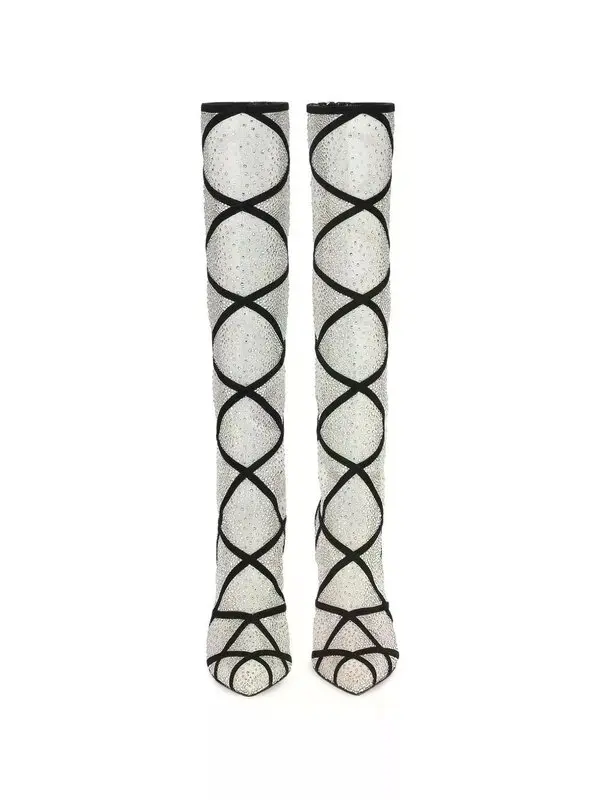 GIANVITO ROSSI Confetti Suede Embellished Boots - Black