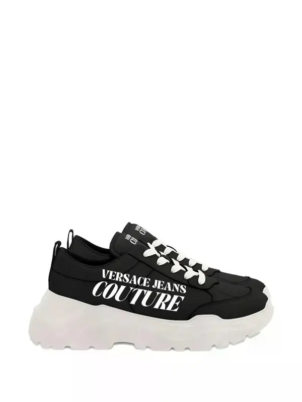 Versace Logo-lettering Sneakers - Black