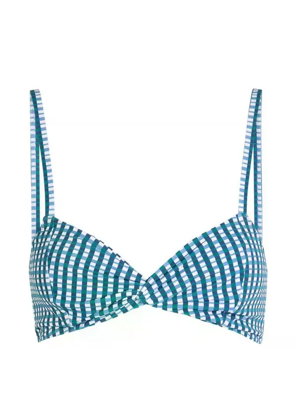 NUNO Checked Bikini Top - Green