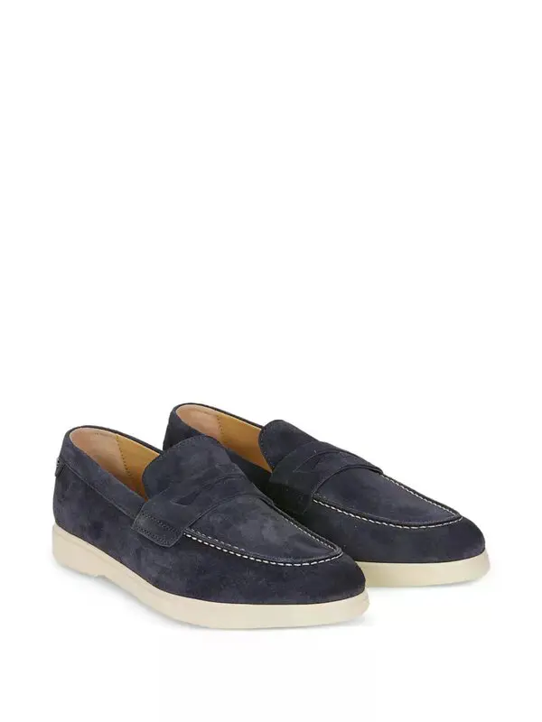 BALDININI Suede Penny Loafers With Contrast Trim