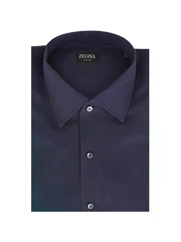 Zegna Oasilino Spread-collar Shirt - Blue