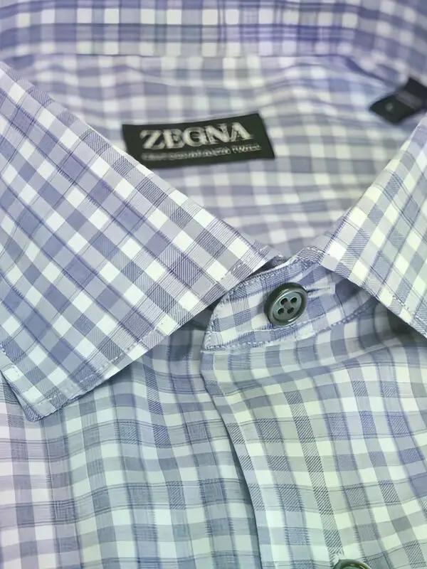 Zegna Check-pattern Shirt - Blue