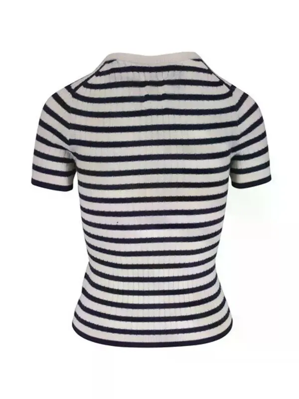 NILI LOTAN Striped Short-sleeves Top