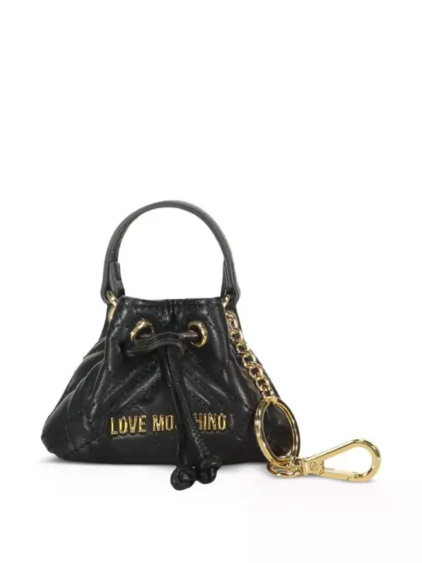 Moschino Quilted Bag Keyring - Black