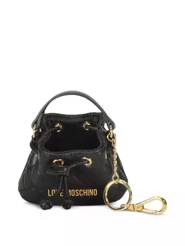 Moschino Quilted Bag Keyring - Black