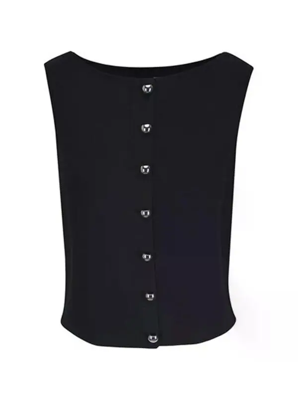 Lafayette 148 New York Button Knit Vest - Black