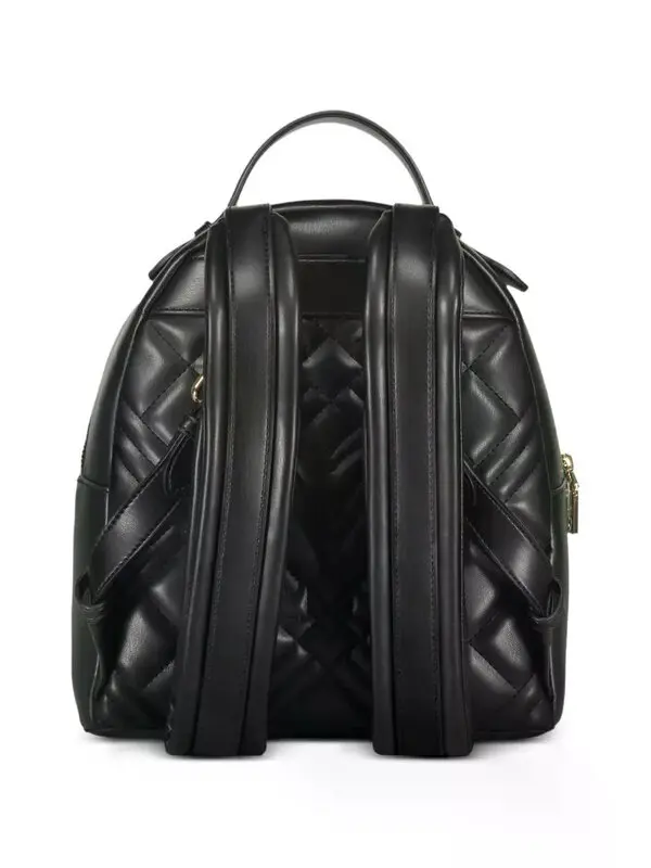 Moschino Logo-plaque Quilted Backpack - Black