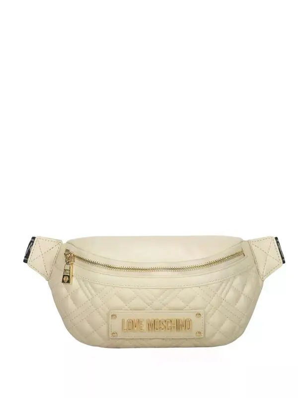 Moschino Logo-plaque Quilted Belt Bag - Neutrals