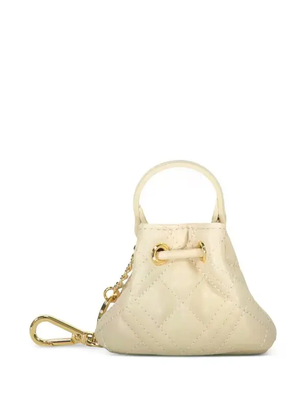 Moschino Quilted Bag Keyring - Neutrals