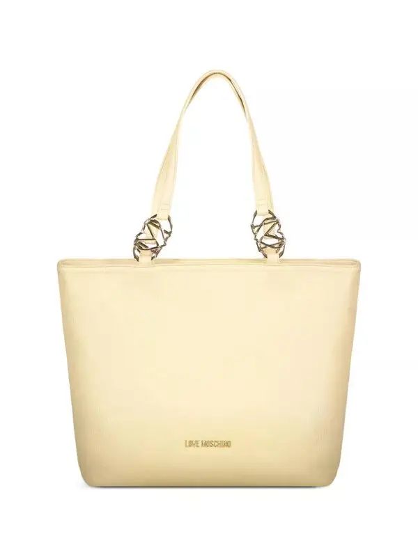 Moschino Logo-plaque Tote Bag - Neutrals