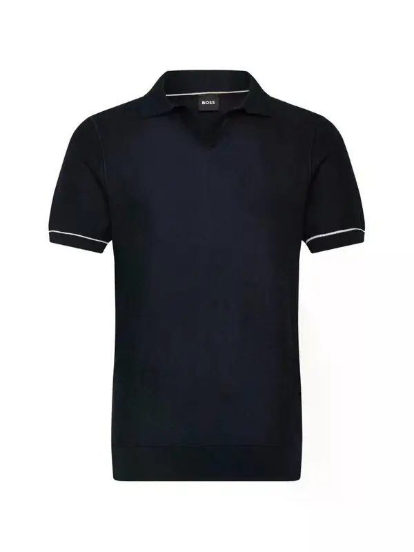 BOSS Cotton-blend Horizontal-stripe Polo Shirt - Blue