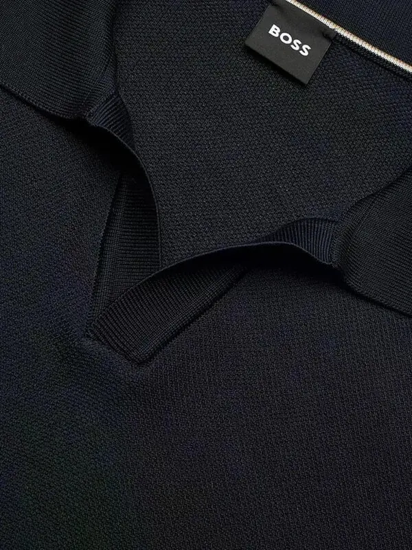 BOSS Cotton-blend Knit Polo With Horizontal Stripe