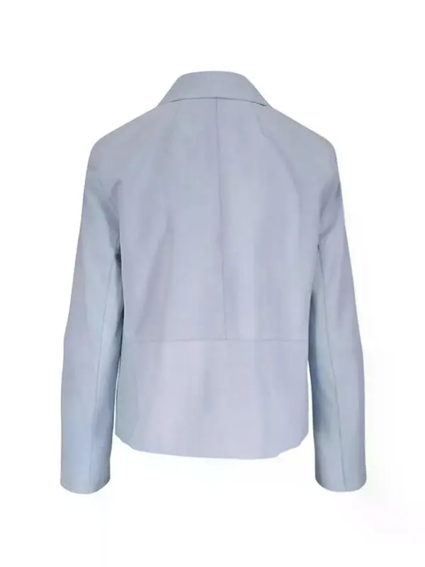 Lafayette 148 New York Button Suede Jacket - Blue