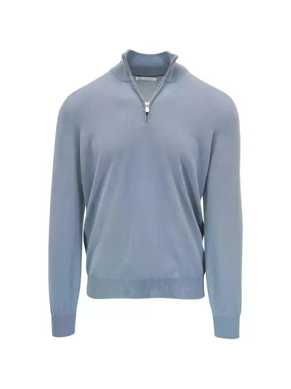 Brunello Cucinelli Cashmere Zip Sweater - Blue