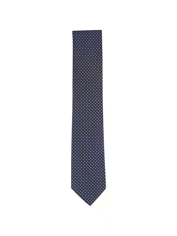 Canali Patterned Neck Tie - Blue