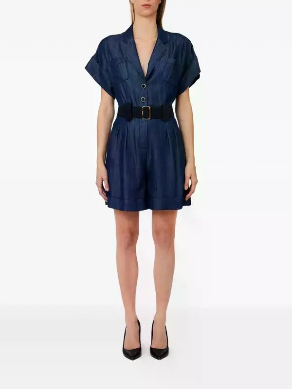 Liu Jo Button Belted Jumpsuit - Blue