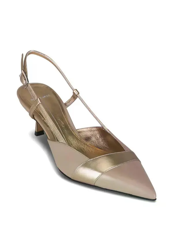 Kiton Metallic Leather Slingbacks
