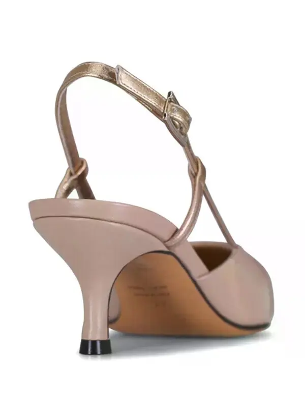 Kiton Metallic Leather Slingbacks