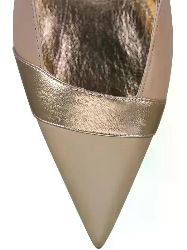 Kiton Metallic Leather Slingbacks