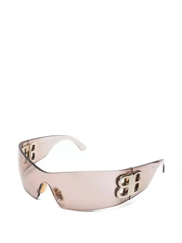 Balenciaga Logo-detail Sunglasses - Brown