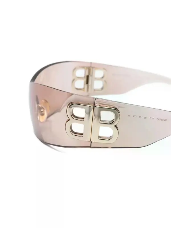 Balenciaga Logo-detail Sunglasses - Brown