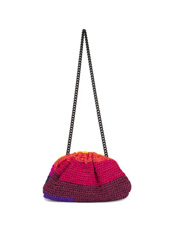 Maria La Rosa Layers Game Crochet Chain Clutch Bag