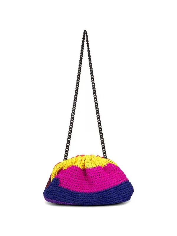 Maria La Rosa Layers Game Crochet Chain Clutch Bag