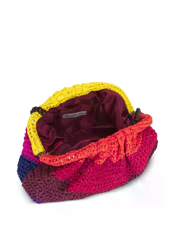 Maria La Rosa Layers Game Crochet Chain Clutch Bag
