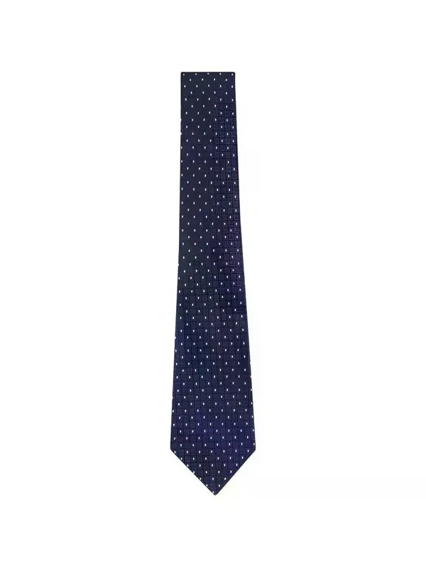 Zegna Square-pattern Neck Tie - Blue