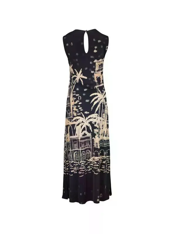 Johanna Ortiz Printed Sleeveless Midi Dress - Black