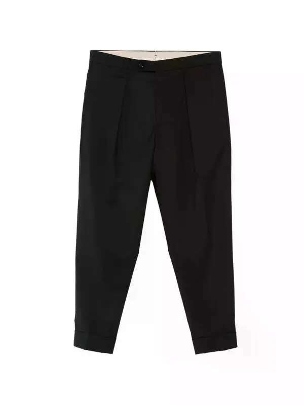 BERWICH Pleated Cuffed Trousers - Black