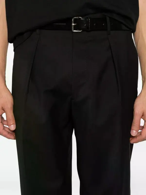 BERWICH Pleated Cuffed Trousers - Black