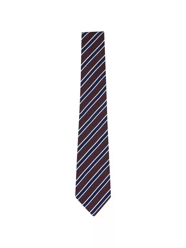 Zegna Striped Silk Tie - Red