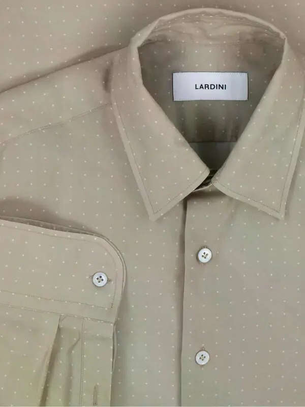 LARDINI Polka Dot Shirt - Neutrals