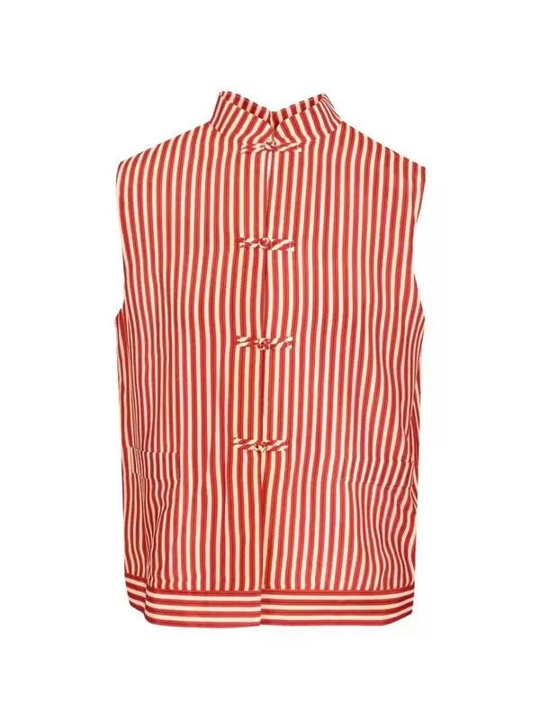 HUI HUI Lorenzo Striped Knotted Top