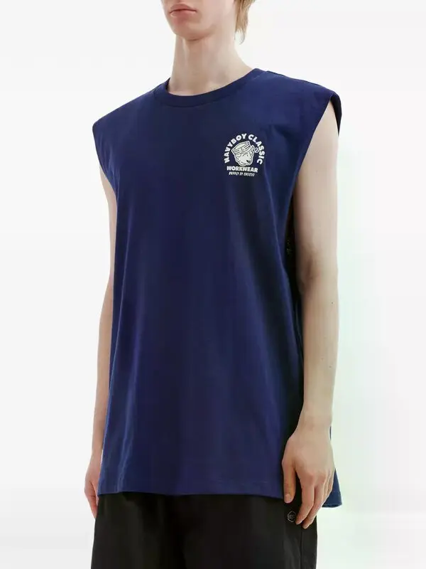 CHOCOOLATE Graphic Sleeveless T-shirt - Blue