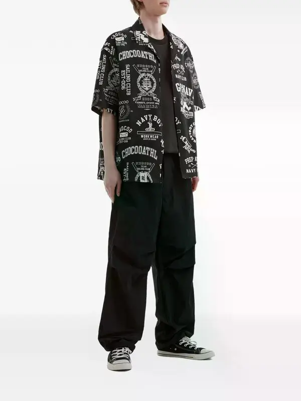 CHOCOOLATE Printed Short-sleeve Shirt - Black