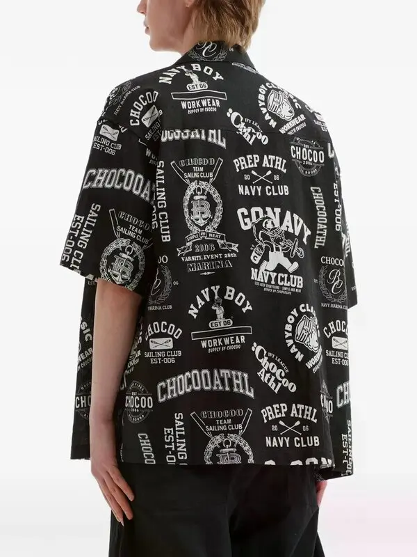 CHOCOOLATE Printed Short-sleeve Shirt - Black