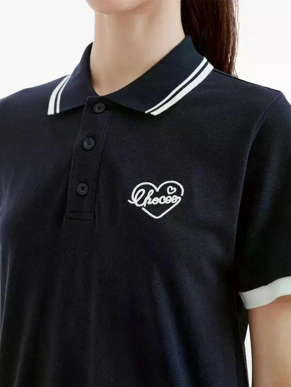 CHOCOOLATE Heart Embroidered Polo Dress