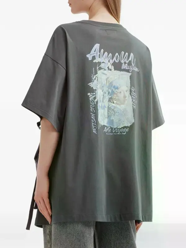 MUSIUM DIV. Graphic Tie T-shirt - Grey